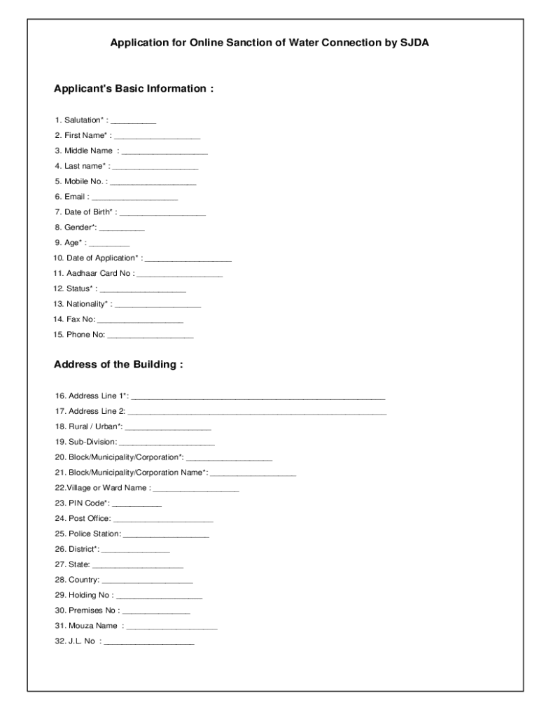 Fillable Online Application for Online Sanction of ... - edistrict.wb ...