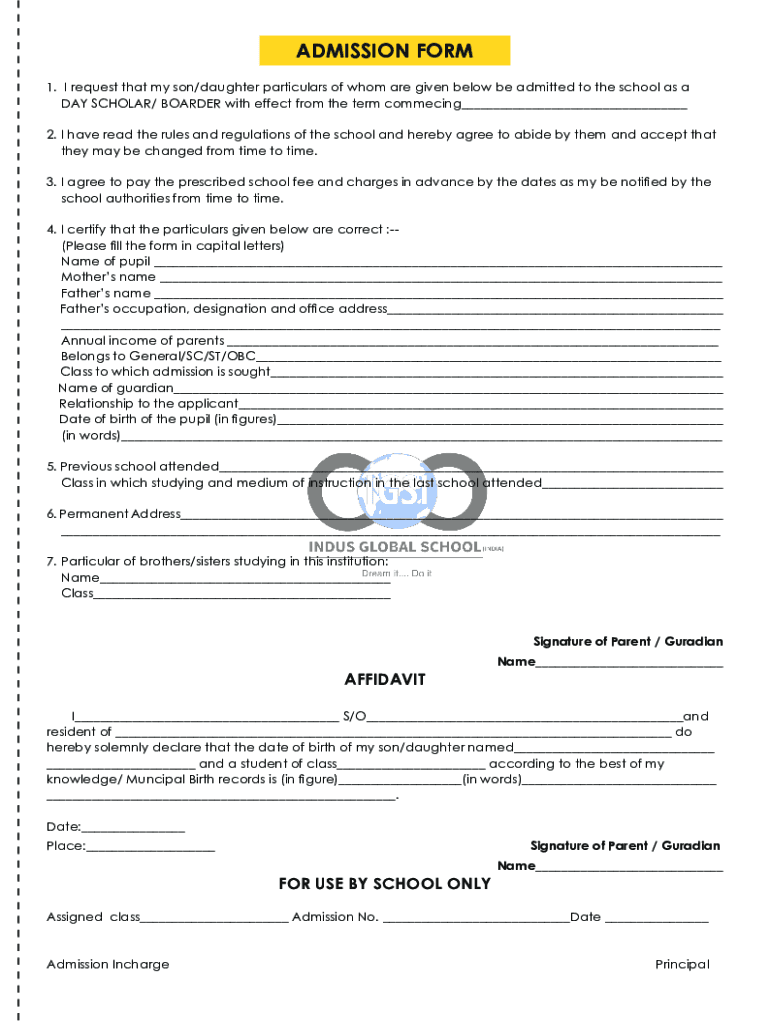 Fillable Online 21+ School Admission Form Templates in DOCPDFFree ...