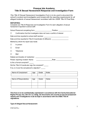 Fillable Online Title IX and Sexual Harassment: Private Rights of ...