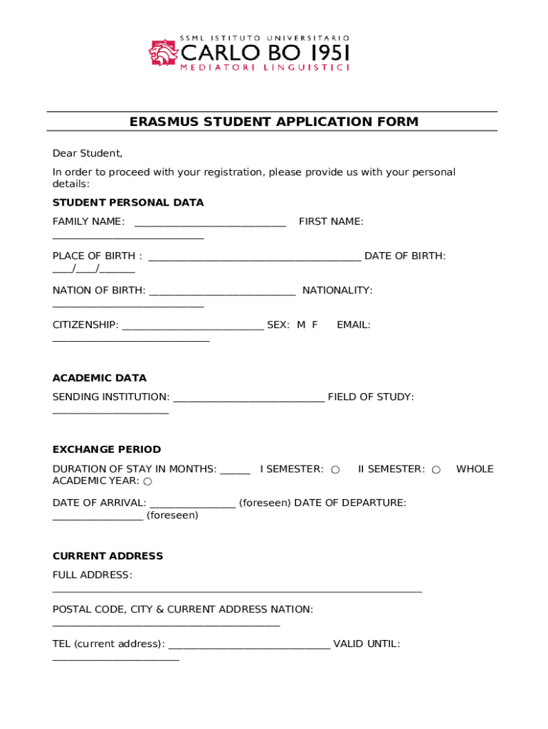 Erasmus+ - Application for Youth Exchange ... Doc Template | pdfFiller