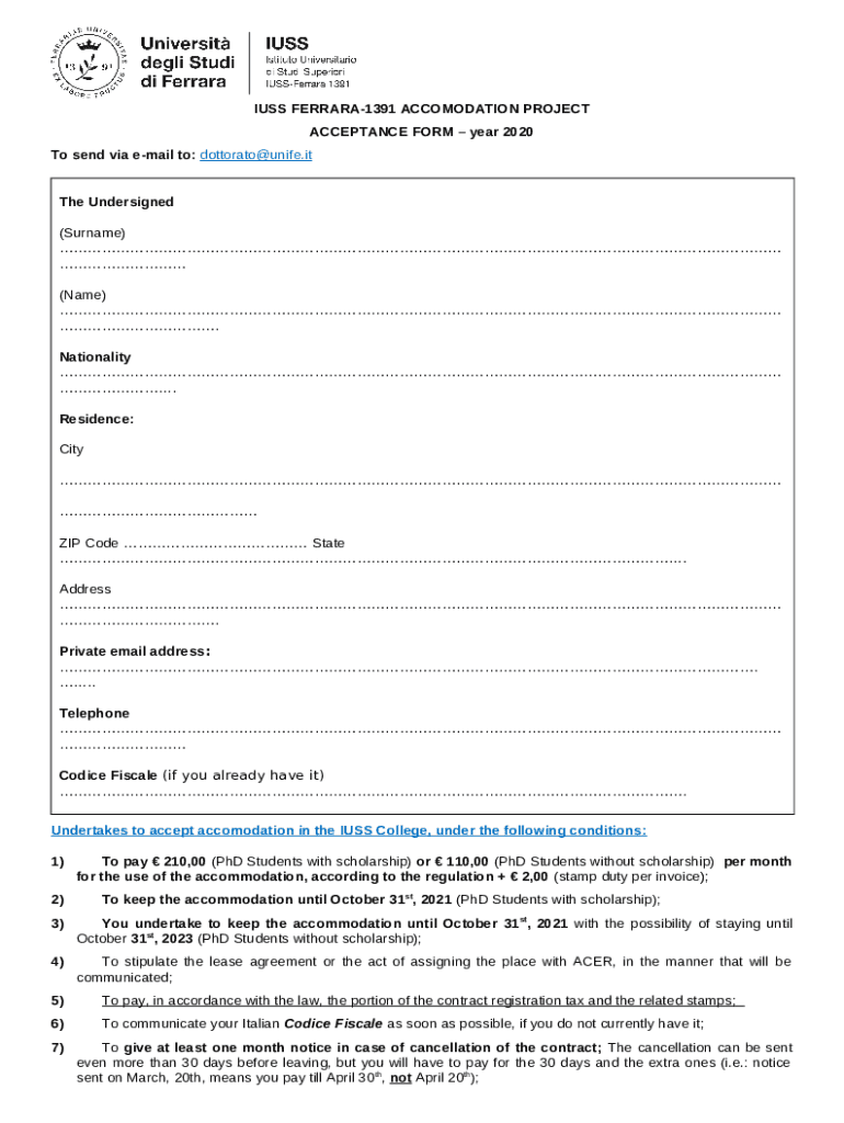 IUSS FERRARA-1391 ACCOMODATION PROJECT - iuss unife Doc Template ...