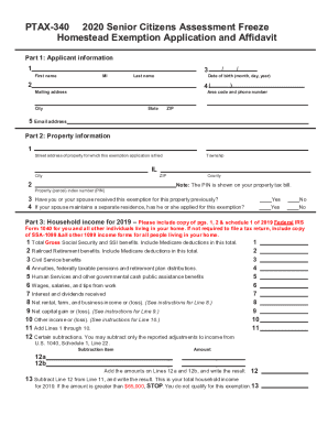 Fillable Online Senior Freeze Application PTAX-340 form Fax Email Print ...