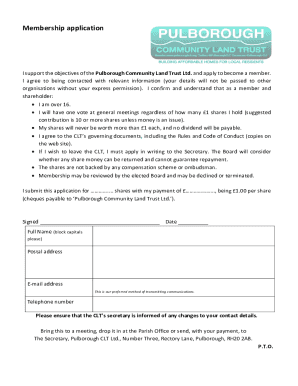 Fillable Online CLT Membership application form.docx Fax Email Print ...