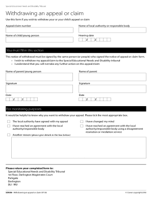 Fillable Online Withdrawing an Appeal Form Fax Email Print - pdfFiller