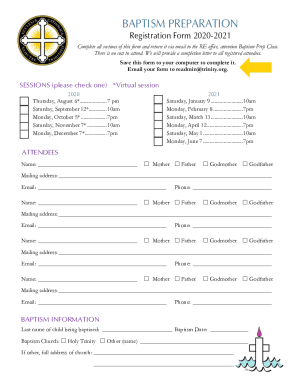 Fillable Online Baptism Registration Form Template123 Form Builder Fax ...