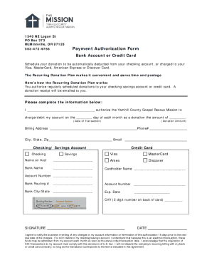 Fillable Online Credit or Debit Auth Form Fax Email Print - pdfFiller