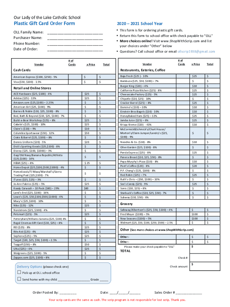 Fillable Online Master Order Form - oll.school Fax Email Print - pdfFiller