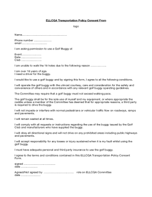 Fillable Online ELLCGA transportation consent form 2019.pdf Fax Email ...