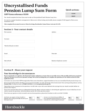 Fillable Online hornbuckle co Uncrystallised Funds Pension Lump Sum Form Quick actions ... Fax ...
