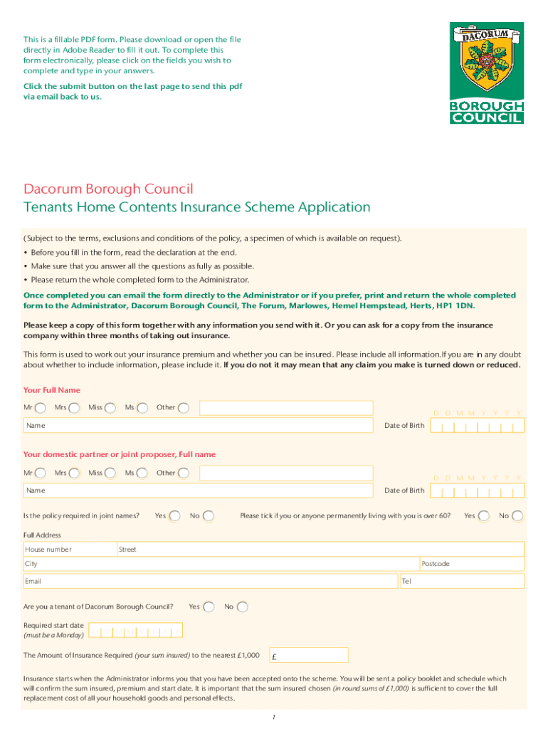 Fillable Online 8347o(8347L)Dacorum Borough CouncilFillablev122/10/18 Fax Email Print - pdfFiller