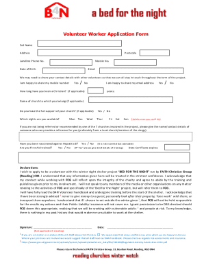 Fillable Online Volunteer Application Form for Non-Profit Form Template ...
