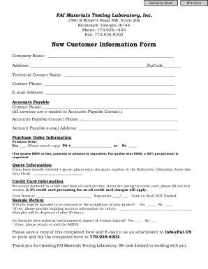 Fillable Online FAI New Customer Information Form.doc Fax Email Print ...
