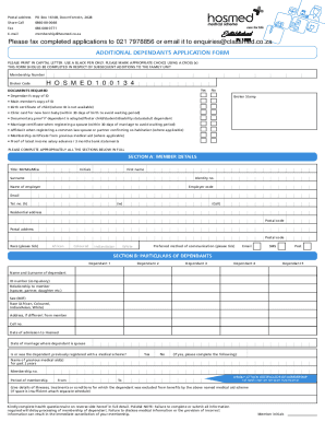 Fillable Online Hosmed Chronic Application form - Medicross CAPE TOWN ...