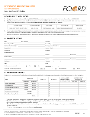 Fillable Online foord co Unit Trust CPF/SRS Application Form Fax Email ...