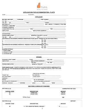 Fillable Online Application form for flats.numbers Fax Email Print ...