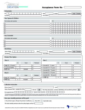 Fillable Online Umbrella Application Form Final 2.cdr Fax Email Print ...