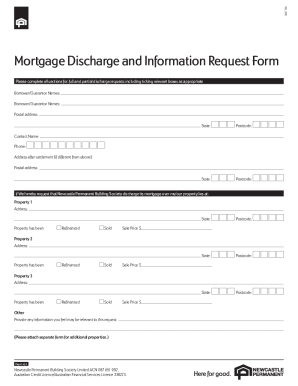 Fillable Online Mortgage Discharge and Information Request Form Fax ...