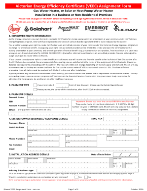 Fillable Online Victorian energy efficiency certificates (VEECs ... Fax ...