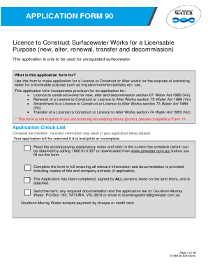 Fillable Online APPLICATION FORM 90 Fax Email Print - pdfFiller