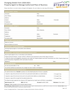 Fillable Online Changing Details Form 2020-2021 Fax Email Print - pdfFiller