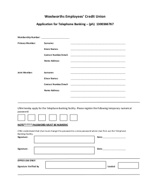 Fillable Online LOAN AppLicAtiON FOrm - Woolworths Team Bank Fax Email ...