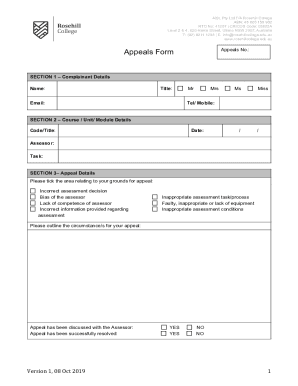 Fillable Online Student Appeals Form.docx Fax Email Print - pdfFiller