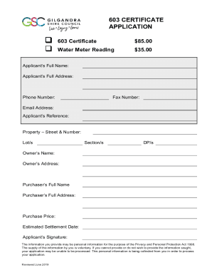 Fillable Online 603 Certificate Application Form Fax Email Print - pdfFiller