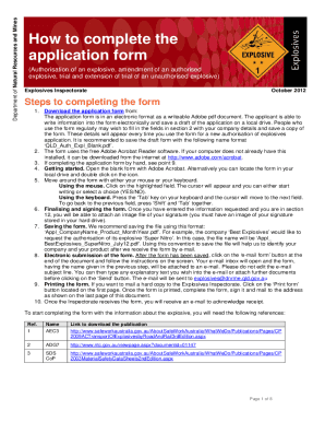 Fillable Online How to complete the explosives authorisation form ...