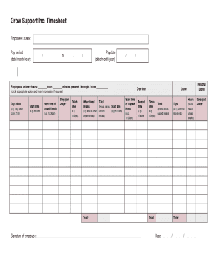 Fillable Online Farm Timesheet TemplateOvertimeEmployment Compensation ...
