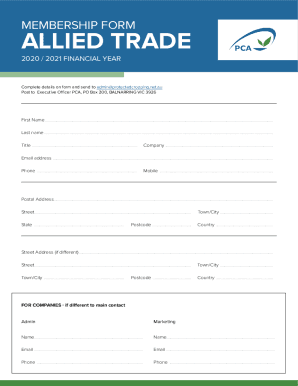 Fillable Online MEMBERSHIP FORM ALLIED TRADE Fax Email Print - pdfFiller
