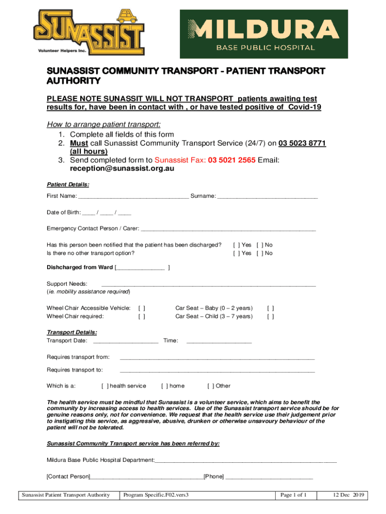 Fillable Online Non-emergency patient transport: what are the quality ...