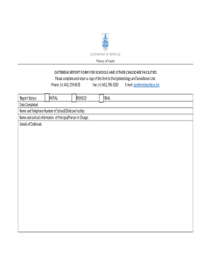 Fillable Online Outbreak Report Form for Schools and Other Childcare ...