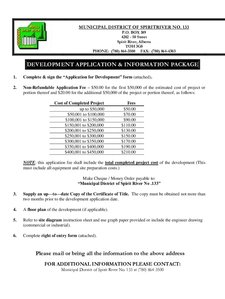 Fillable Online Subdivision Application Form - Municipal District of ...