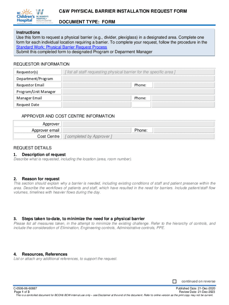 Fillable Online policyandorders cw bc C-0506-06-60887 C&W Physical ...