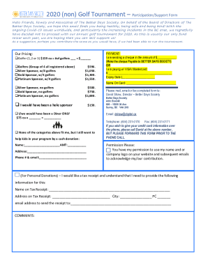 Fillable Online SPONSOR FORM Charity Golf Classic - FOTWF Fax Email ...