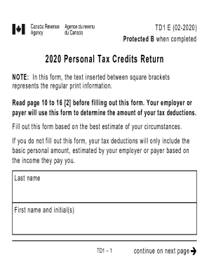 Fillable Online TD1-WS Worksheet for the 2021 Personal Tax ... - Canada ...