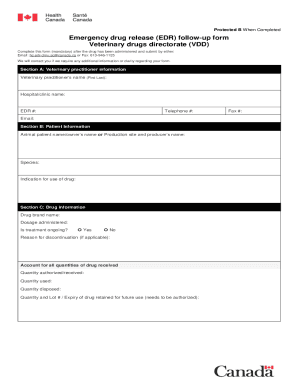 Fillable Online Emergency drug release (EDR) follow-up form Fax Email ...