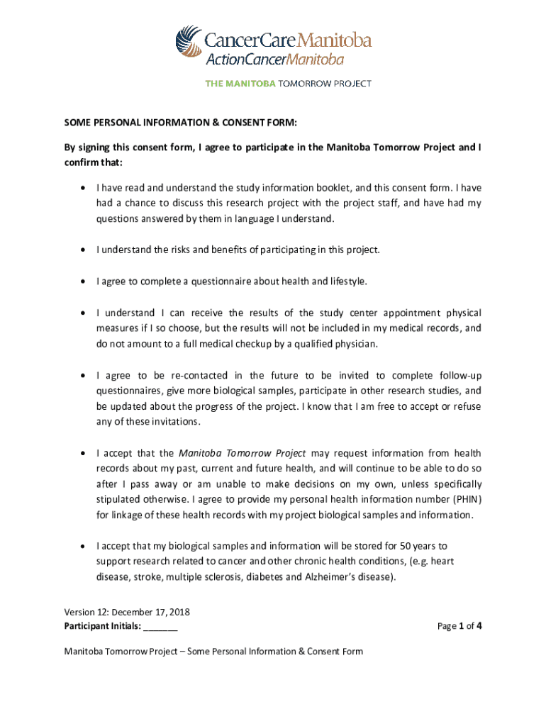 Fillable Online SOME PERSONAL INFORMATION & CONSENT FORM: Fax Email ...