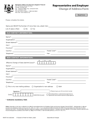 Fillable Online Representative and Employer Change of Address Form Fax ...