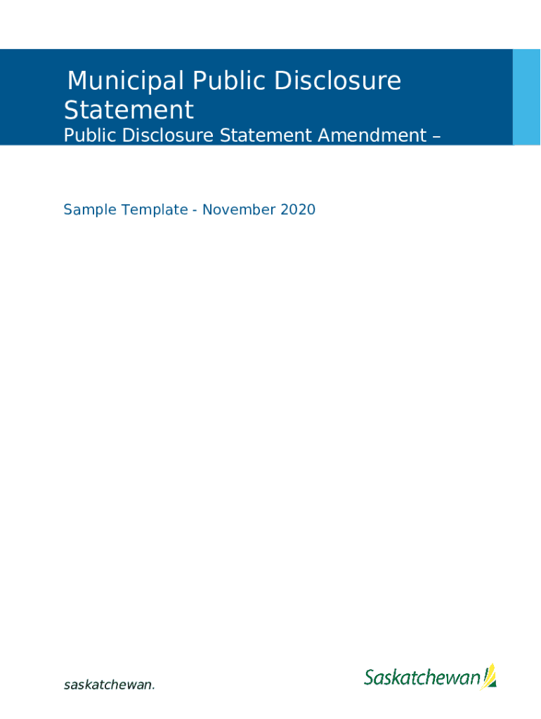 DOC Municipal Public Disclosure Statement Public Disclosure Statement ...