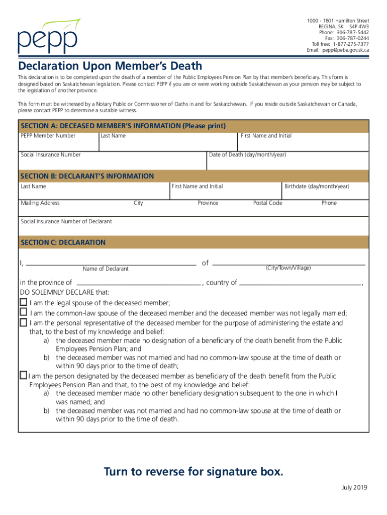 Fillable Online Get the Declaration of Common-Law Spouse at Members ...