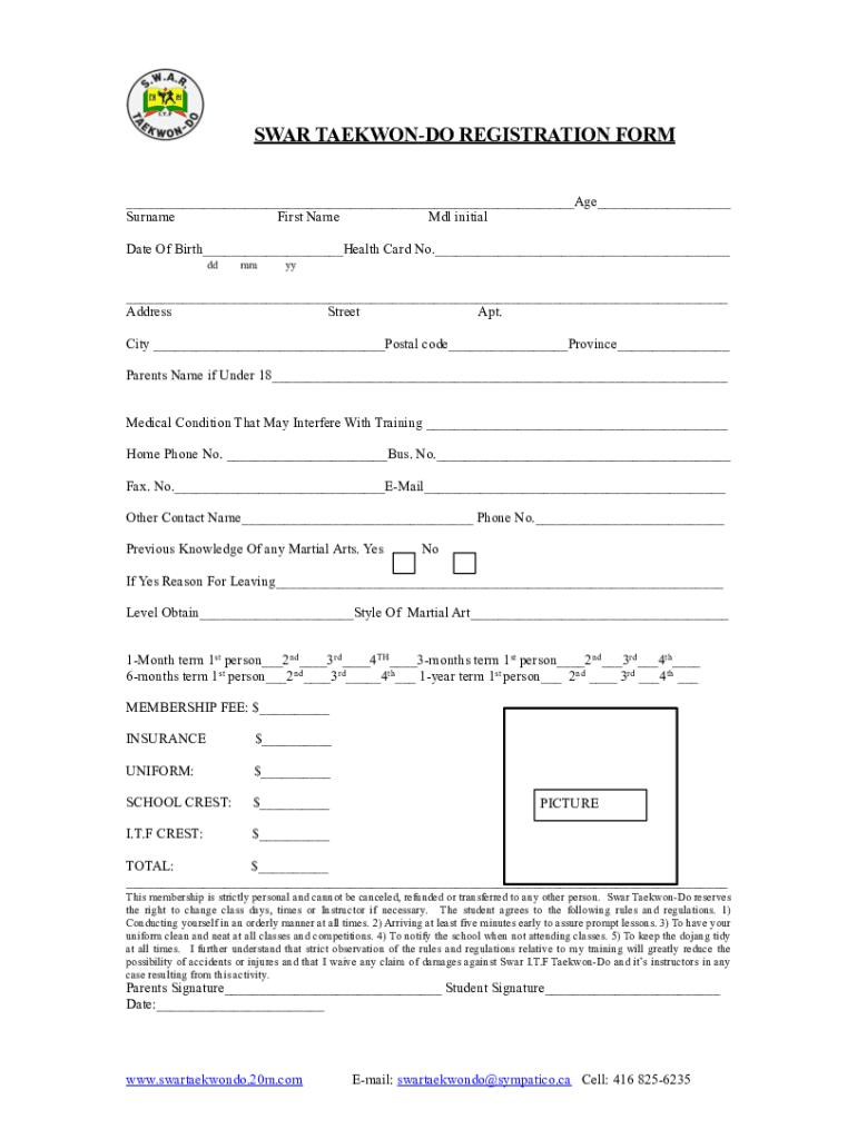Fillable Online WTF Taekwondo Forms - Written & Video Instructions ...
