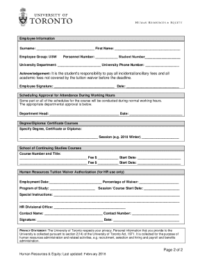 Fillable Online USW Staff Tuition Waiver Request Form Fax Email Print ...