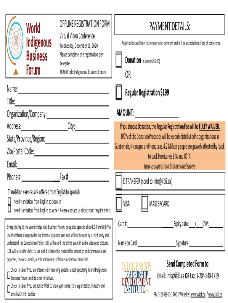 Fillable Online PDF Download Offline Registration Form - World ...