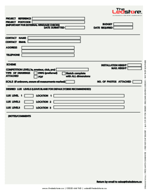 Fillable Online Lighting Layout Request Form Generic Layout Fax Email ...