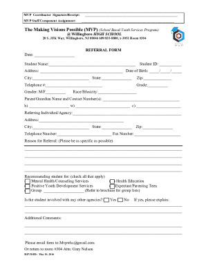 Fillable Online MVP Referral Form 2015 2016.docx Fax Email Print - pdfFiller