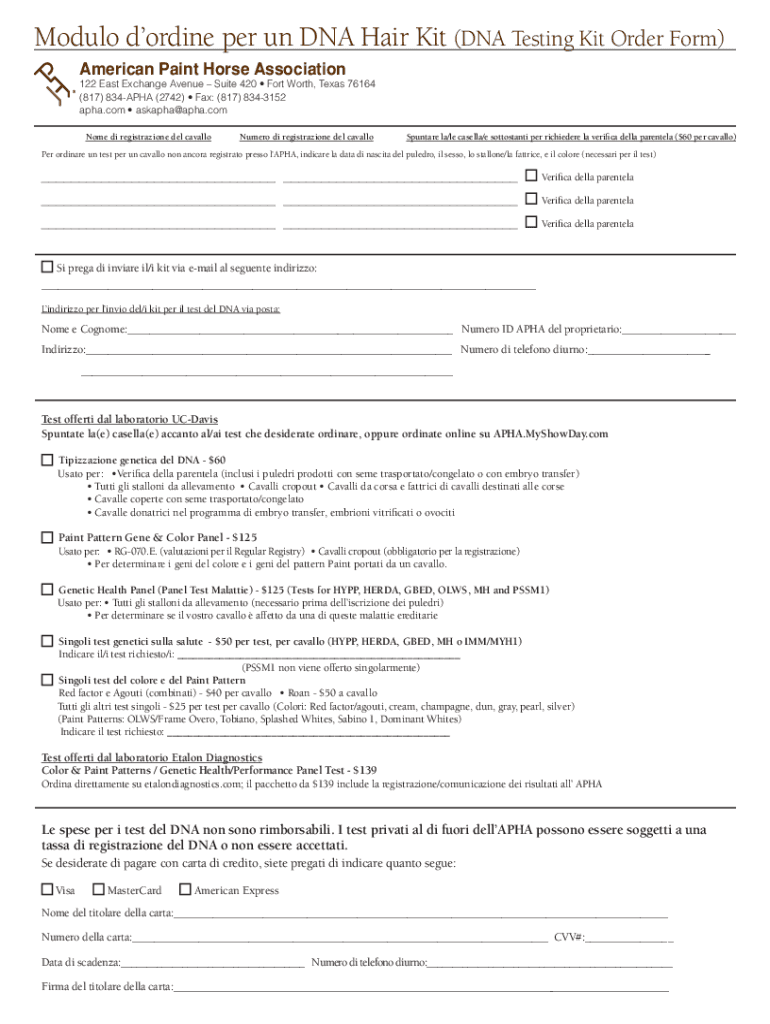 Fillable Online Bestellformular fr DNA Test Kit(s) (DNA Test Kit Order ...