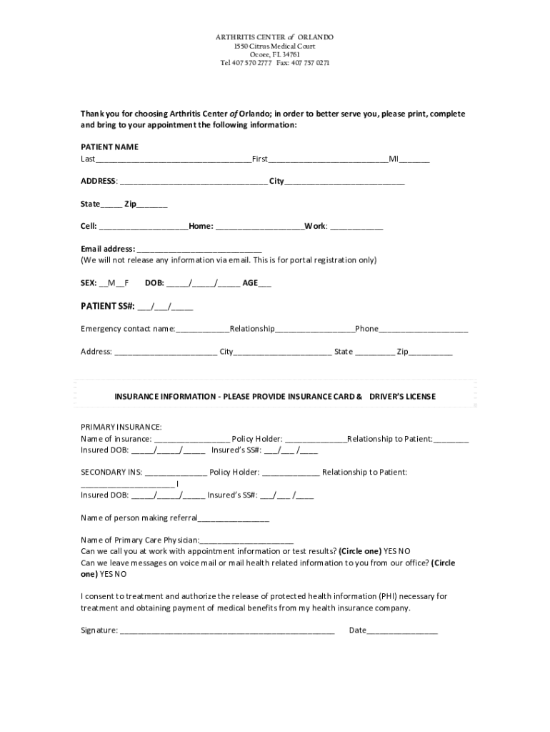 Fillable Online 23+ Patient Registration Form Templates - PDF, DOC Free ...