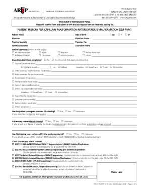 Fillable Online ARUP-FORM-1039 CM-AVM Patient History Fax Email Print ...