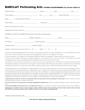 Fillable Online Students Name Gender: DOB Age Fax Email Print - pdfFiller